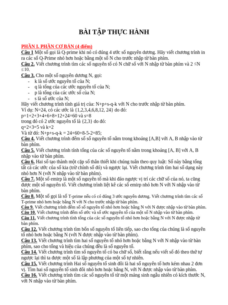 Bai Tap TH Mon TTATT | PDF