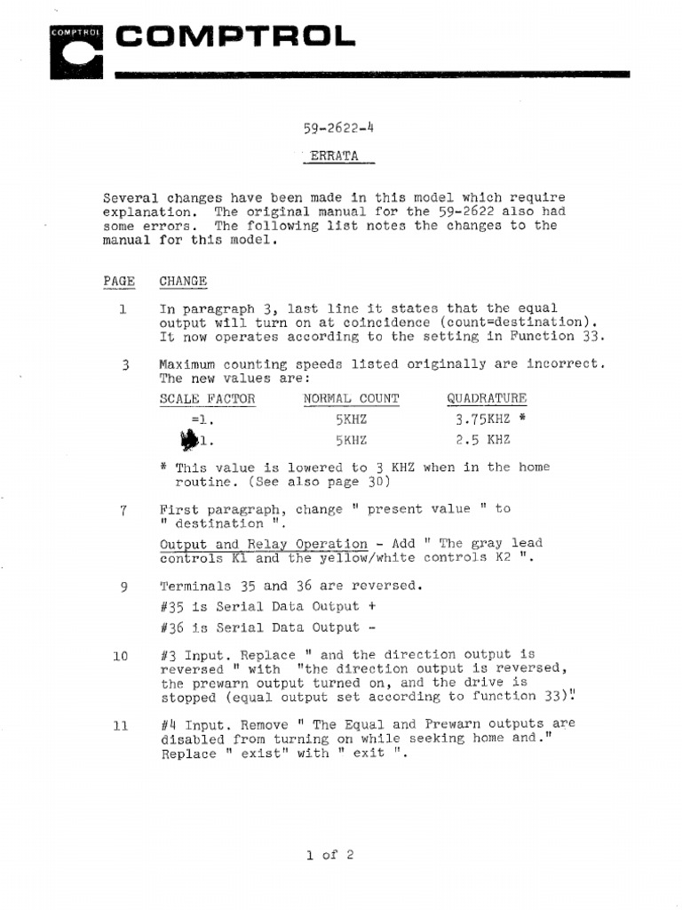 59-2622-4 Errata | PDF