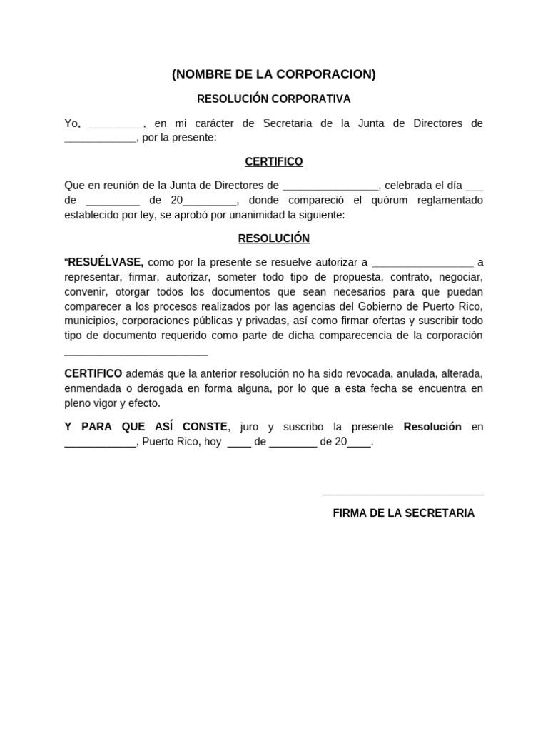 Resolucion Corporativa General | PDF