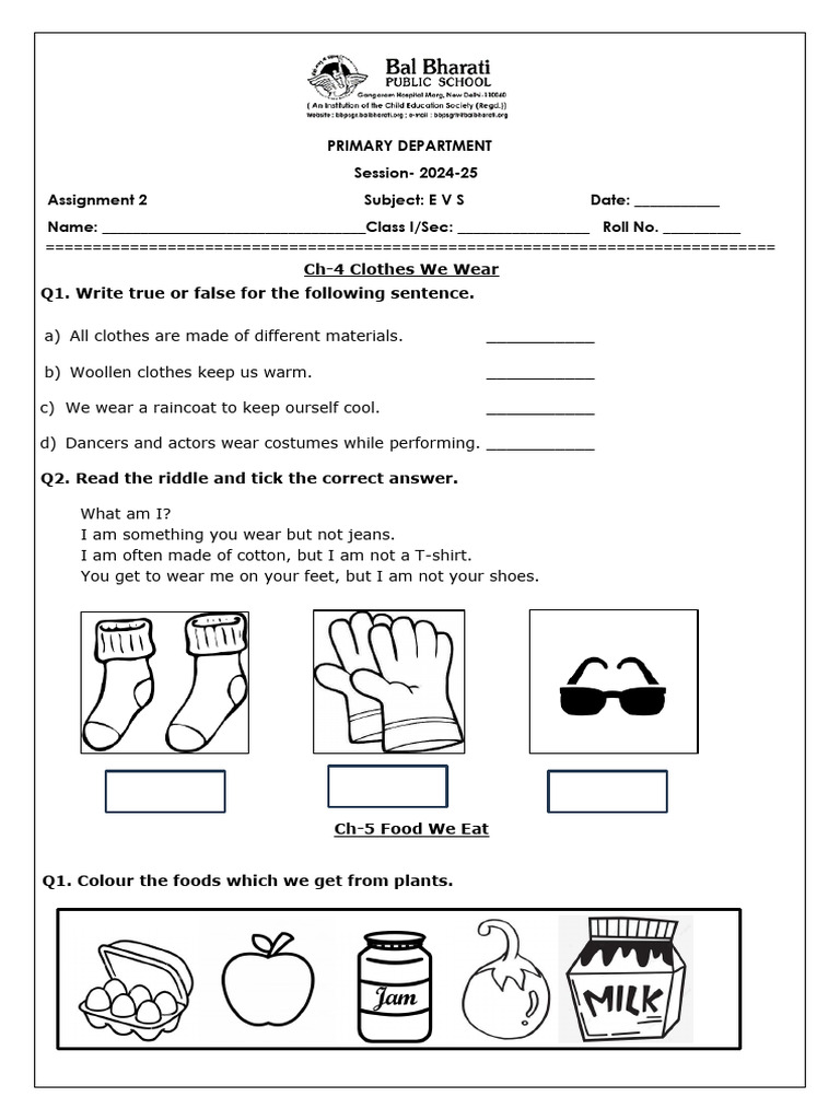 C1 - Term 1 - EVS Worksheet 2 | PDF