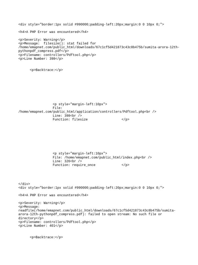 PHP Error Debugging Guide | PDF