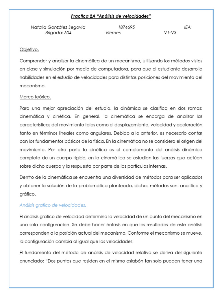 Practica 2a Dinamica Nat | PDF | Cinemática | Fenomeno fisico