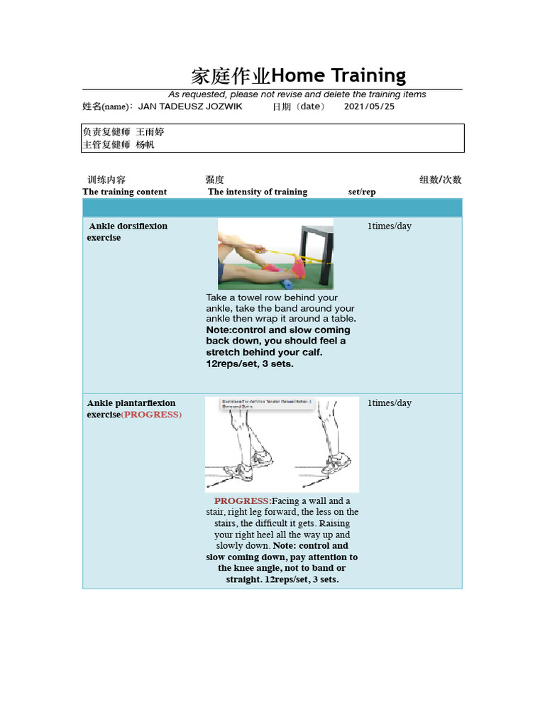 Ankle and Glute Rehabilitation Exercises | PDF | Anatomical Terms Of ...