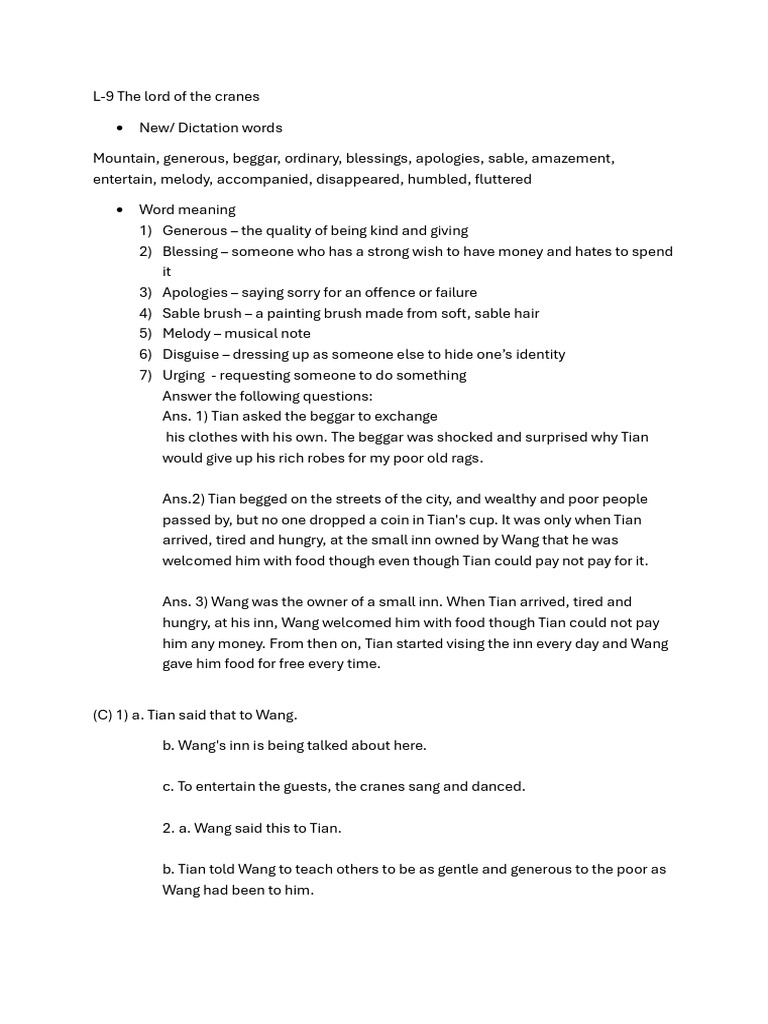 L-9 The Lord of The Cranes | PDF