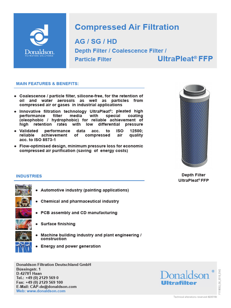 FFP UltraPleat Depth Filter Elements | PDF | Adsorption | Filtration