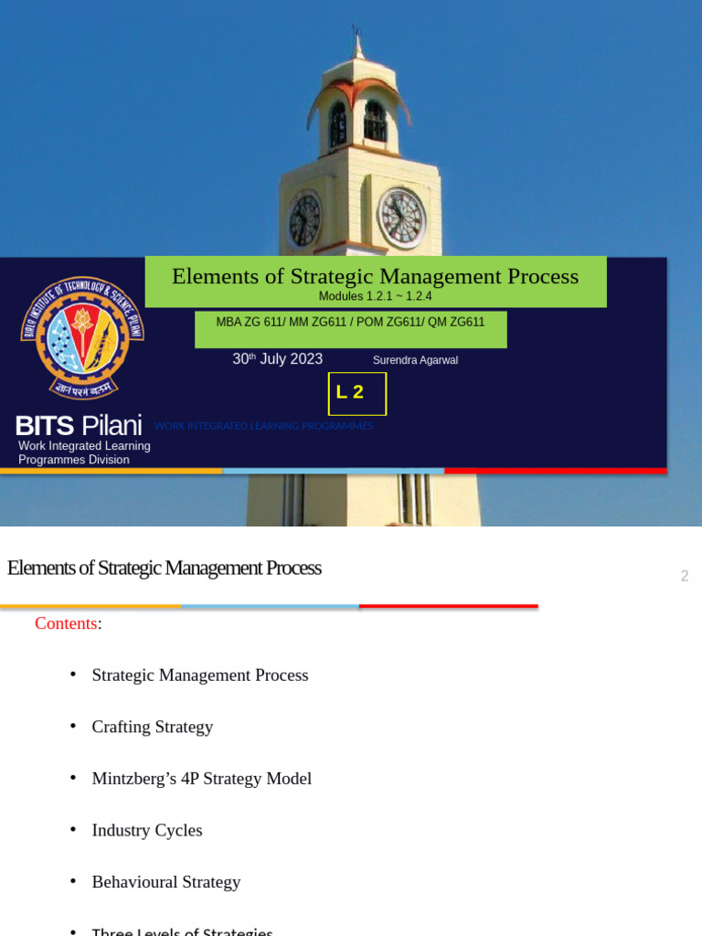 l02 Elements of Strategic Management Process Downloaded | PDF ...