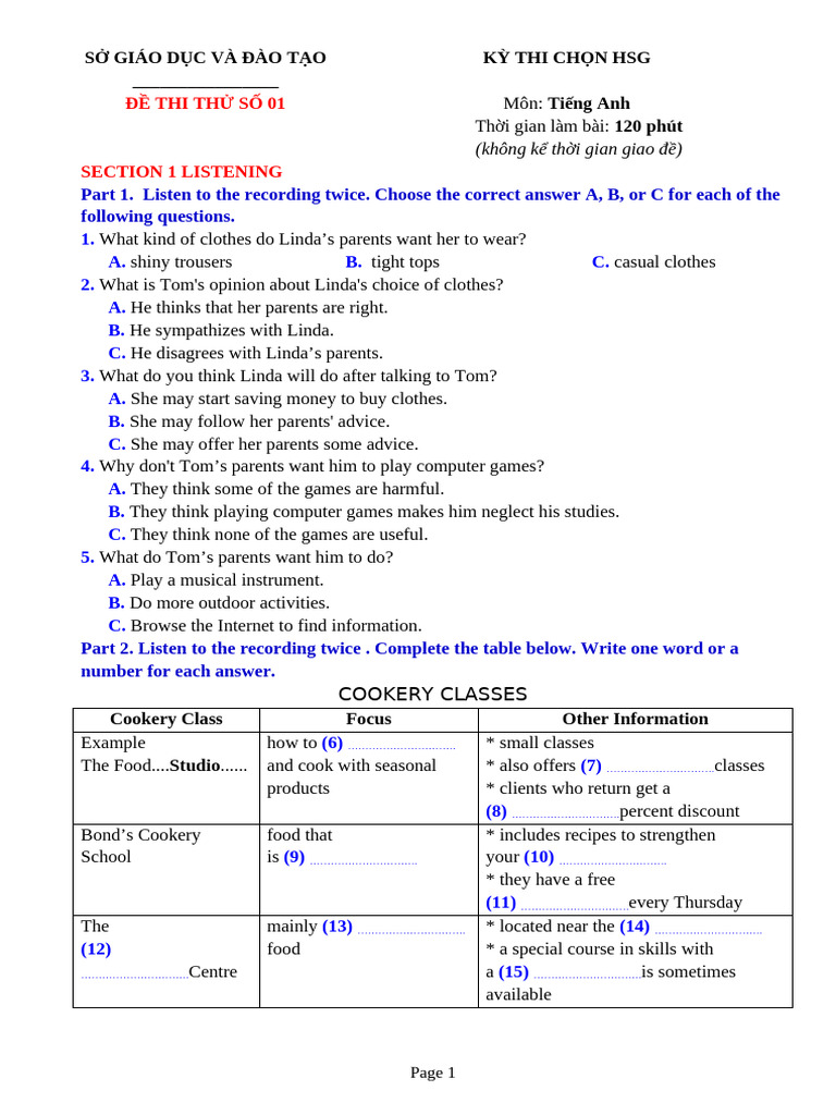 ĐỀ ÔN HSG 1 | PDF | Energy Development | Cost Of Living