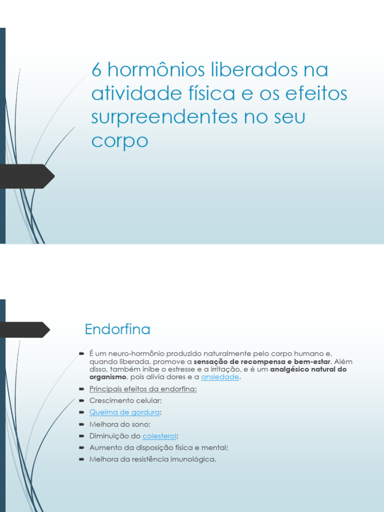 Hormônios Liberados na Atividade Física | PDF | Hormônio do crescimento ...
