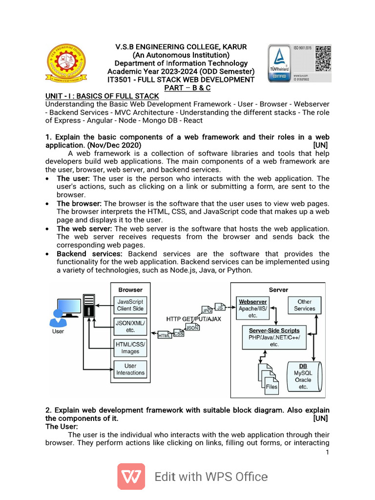 13_Marks_Full Stack Web Development | PDF | Model–View–Controller | Ajax (Programming)