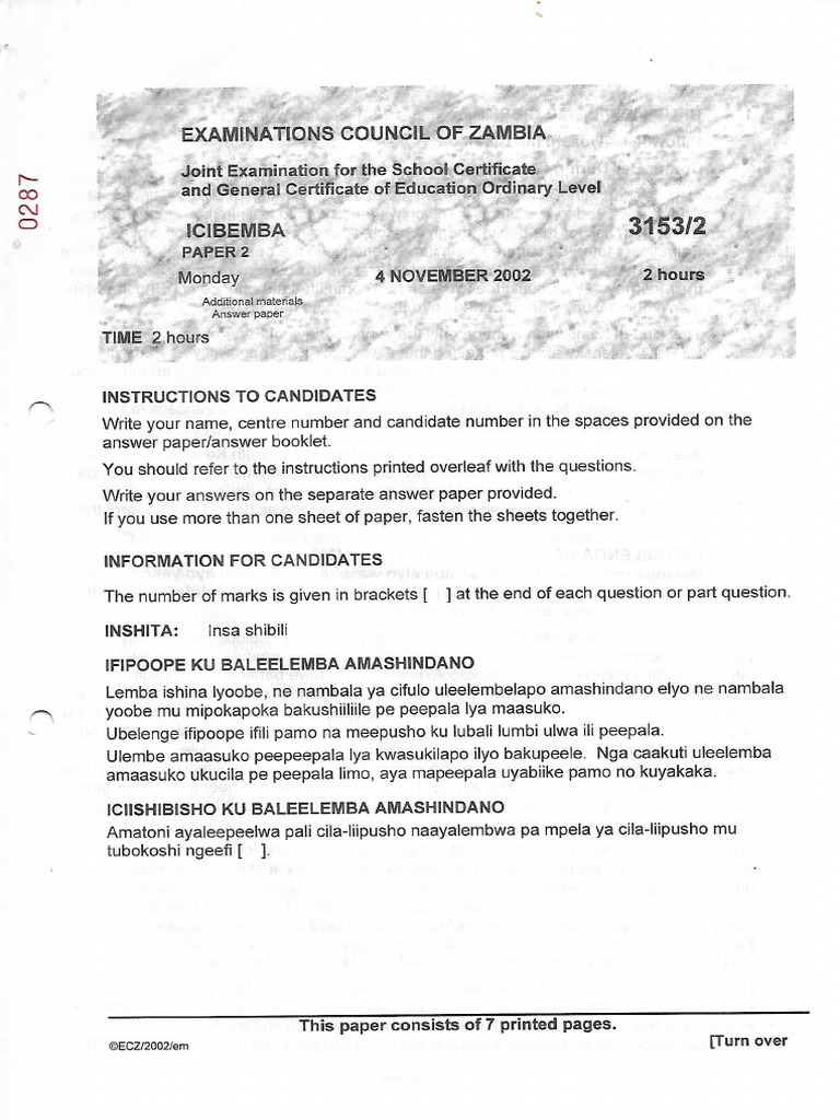 Icibemba-2002 P2 | PDF