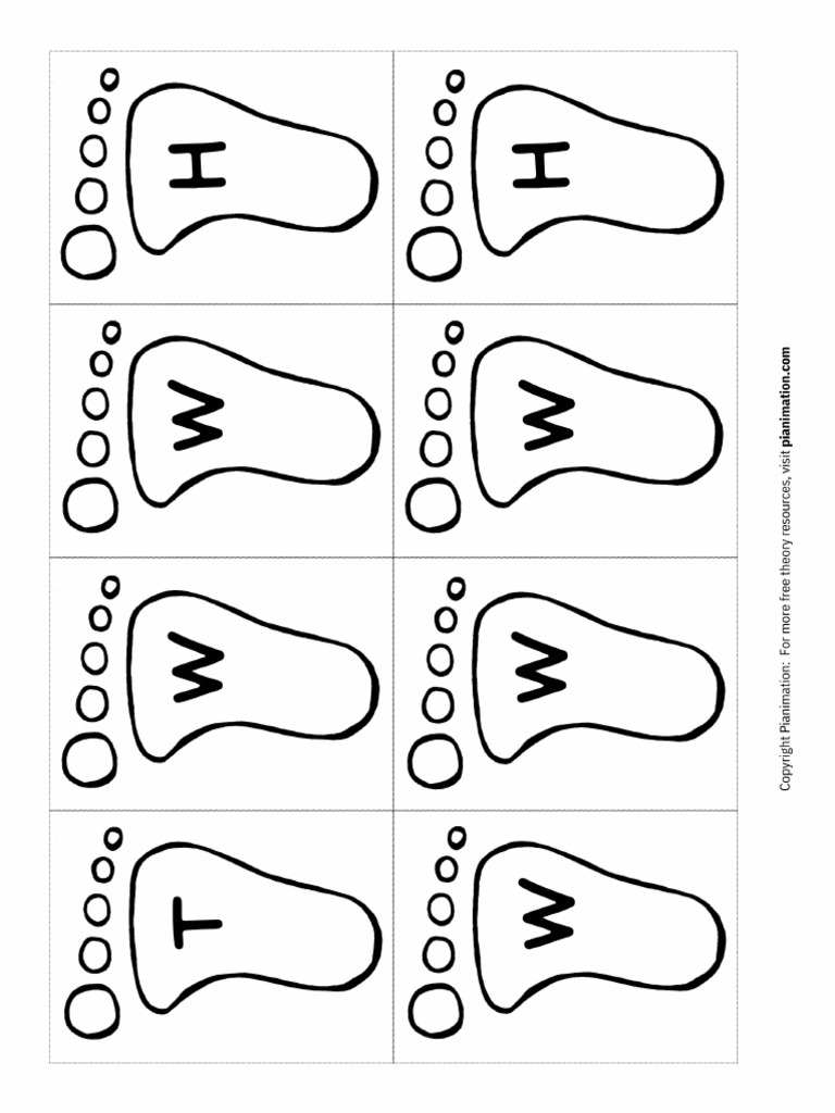 Scale Step Feet Cards Music Theory | PDF