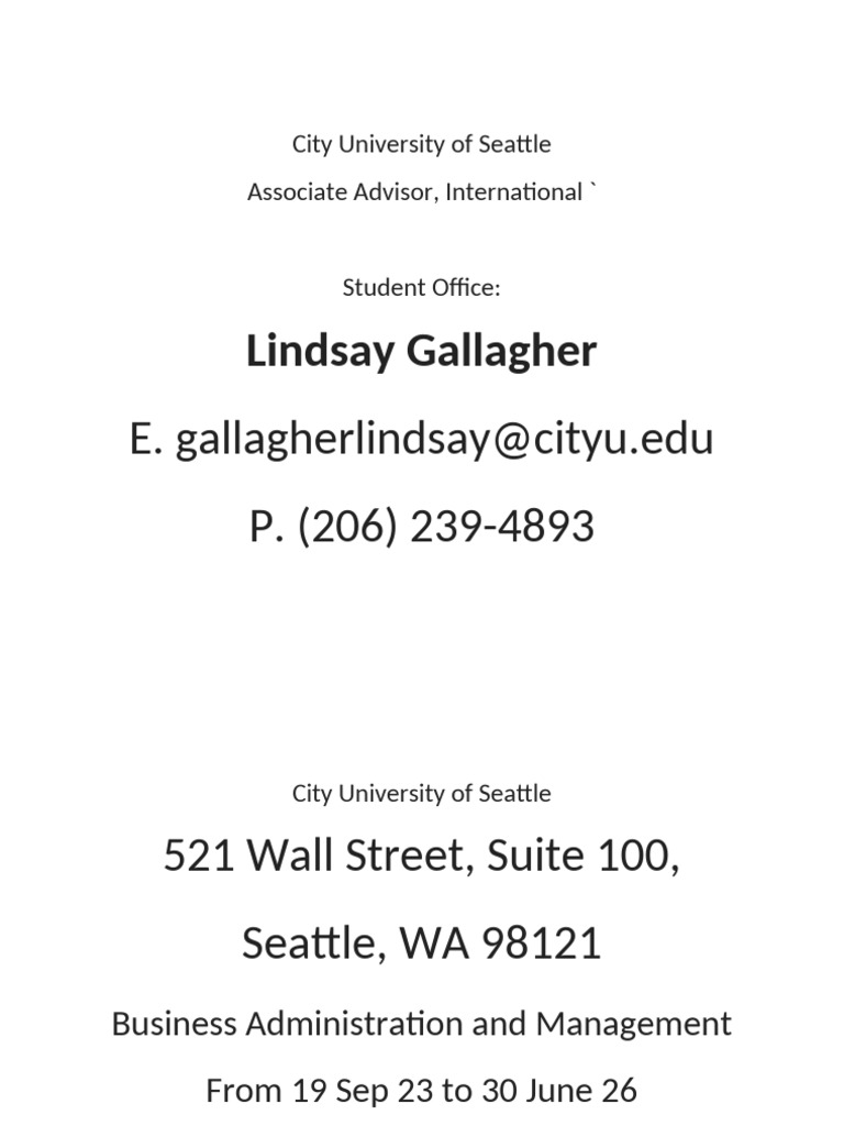 City University of Seattle | PDF
