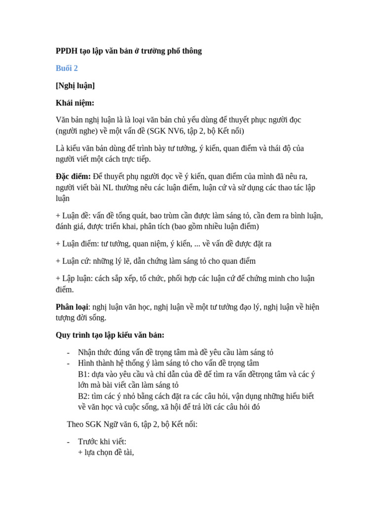 PPDH tạo lập văn bản ở trường phổ thông | PDF