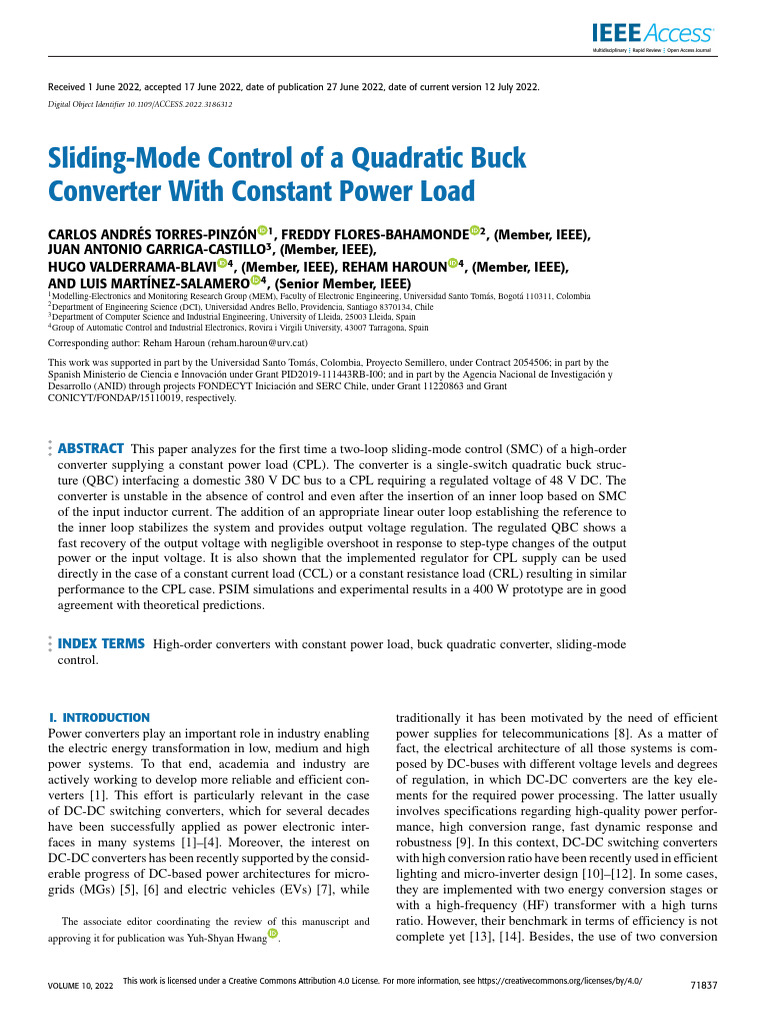 Sliding-Mode Control for Buck Converter | PDF | Electrical Engineering ...