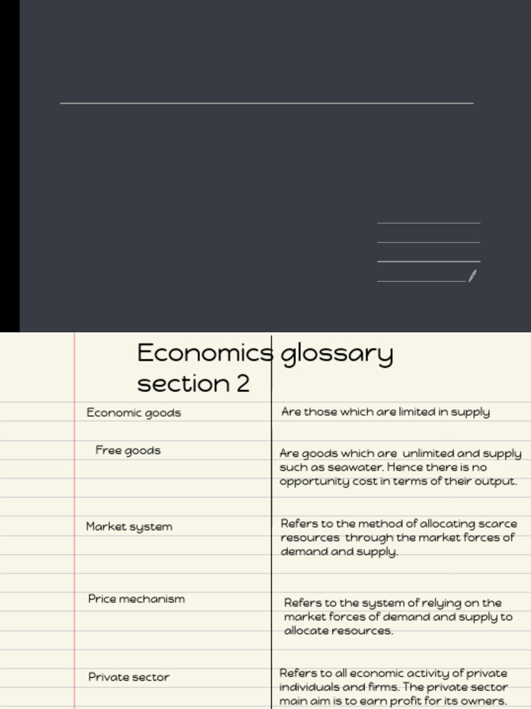 Economics glossary Topic 2 | PDF