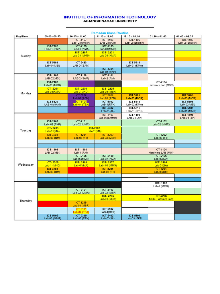 IIT Routine_Ramadan | PDF