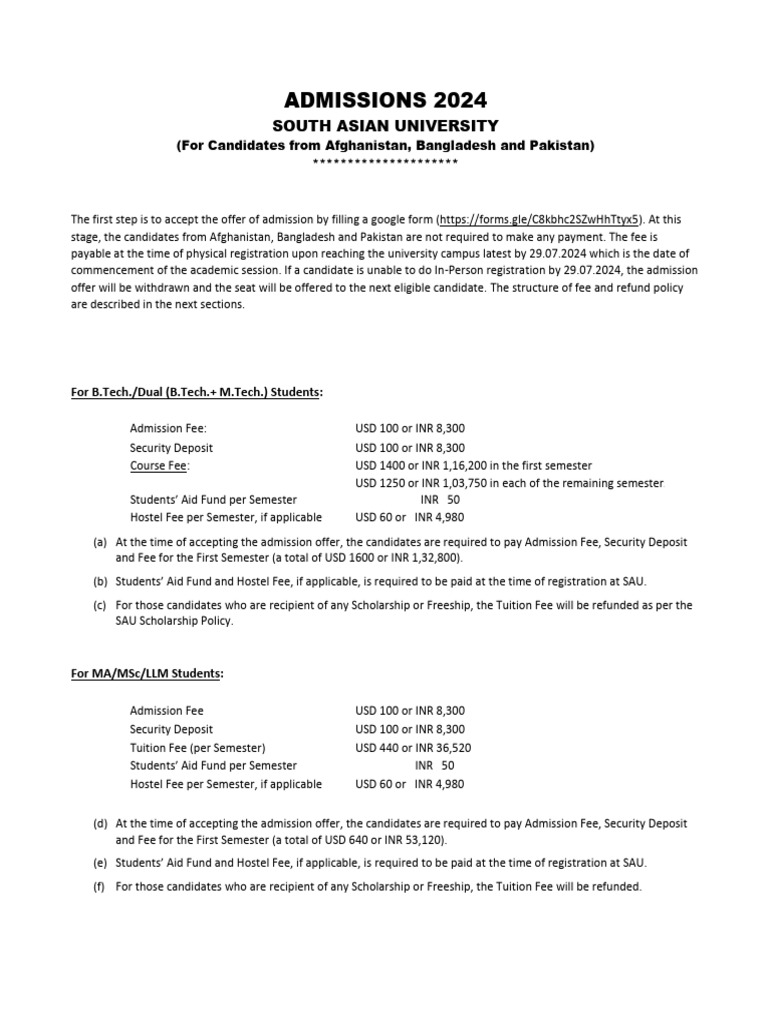 2024 Admissions Guidelines Af, Bd and Pak | PDF | Banks | Doctor Of ...