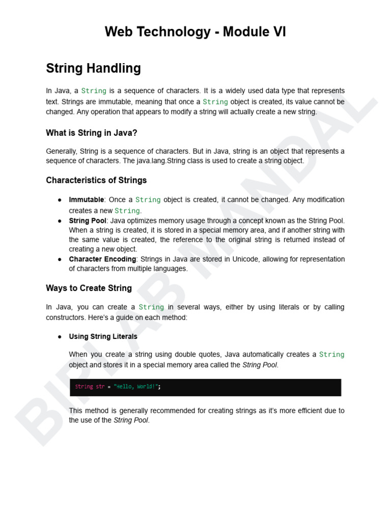 mod6 | PDF | String (Computer Science) | Constructor (Object Oriented Programming)