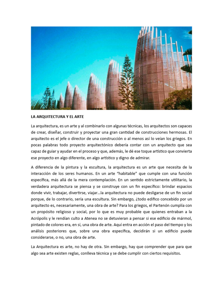 LA ARQUITECTURA Y EL ARTE | PDF | Espacio | Las emociones