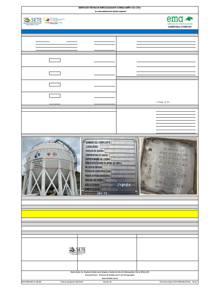Inspección UT en Esfera de GLP | PDF | Ultrasonido | Mecanica clasica