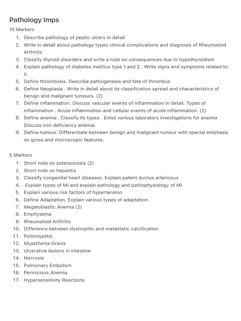 Pathology Imps | PDF