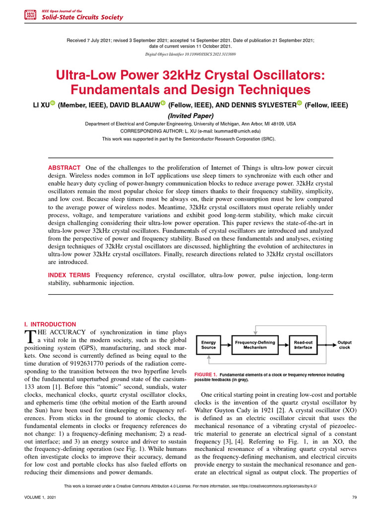 Ultra-Low Power 32kHz Crystal Oscillators | PDF | Clock | Electronic ...