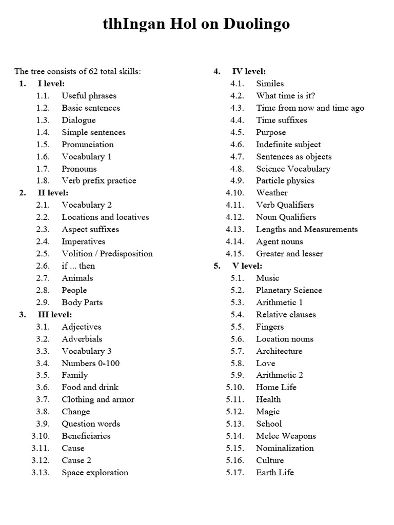 klingon_notes_from_duolingo | PDF | Plural | English Language