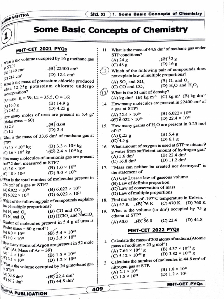 001 | PDF | Mole (Unit) | Gases