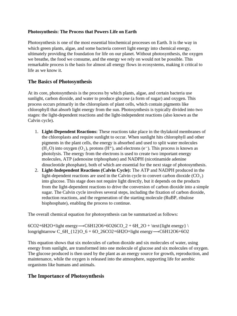 Photosynthesis | PDF | Photosynthesis | Plants