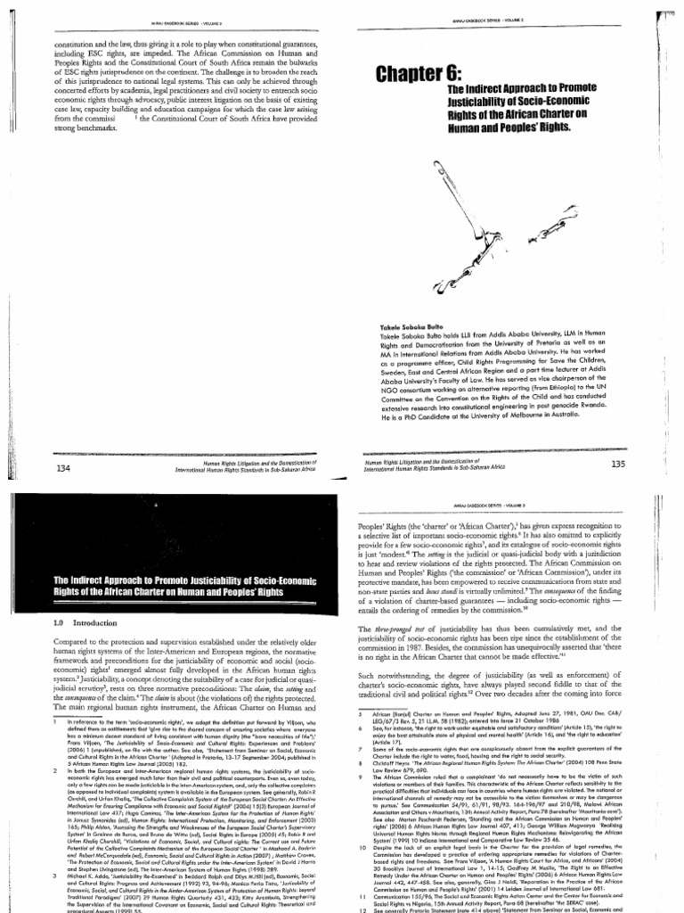 The Indirect Approach and Justiciability of ESCR | PDF