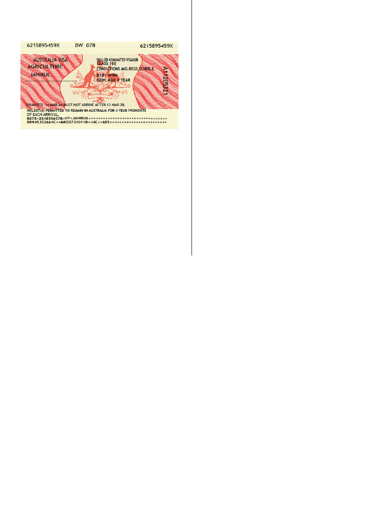 Australia Work Permit Visa PDF | PDF