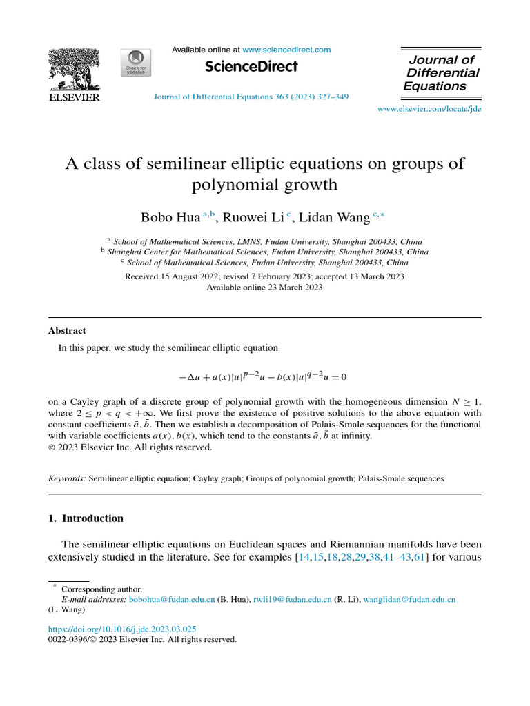 Hua Et Al. - 2023 - A Class of Semilinear Elliptic Equations On Groups ...