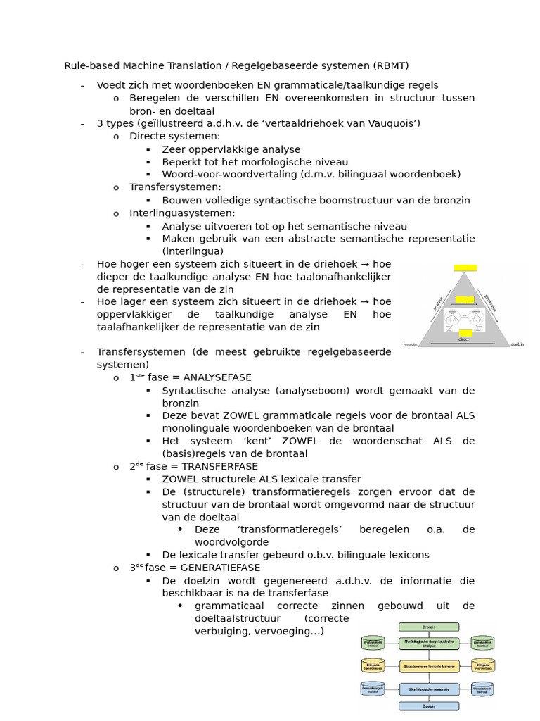 Automatisch Vertalen (Inleiding Tot de Vertaaltechnologie) | PDF