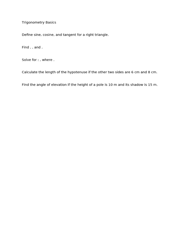Trigonometry Basics | PDF
