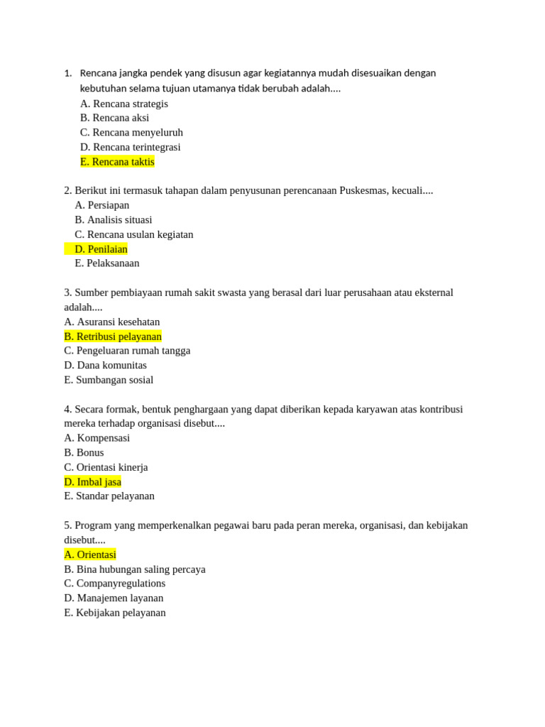 Contoh Soal Tes BLUD Kesehatan | PDF
