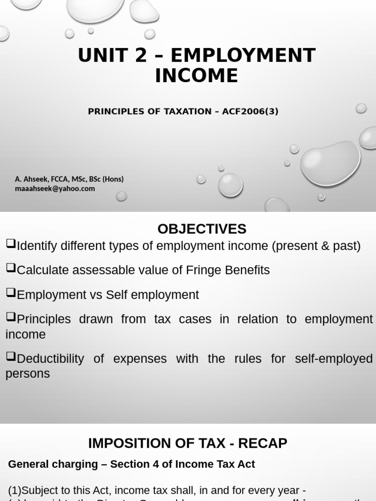 Unit 2 Employment Income LN | PDF | Employee Benefits | Employment