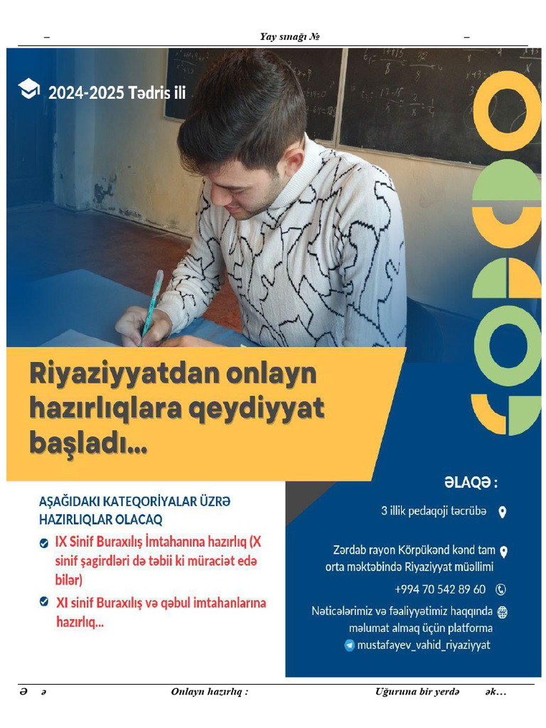 Yay Sınağı 7 Mustafayev Vahid 2024 - 2025 | PDF
