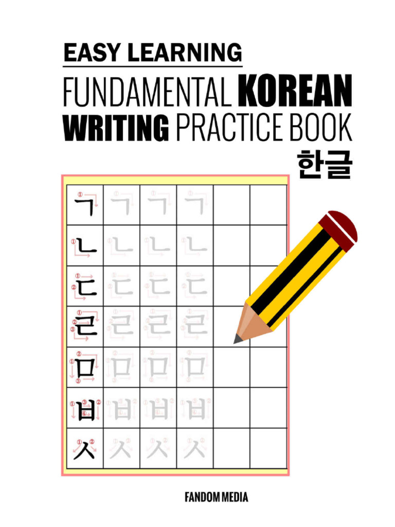 Media Fandom Easy Learning Fundamental Korean Writing Practice Book ...
