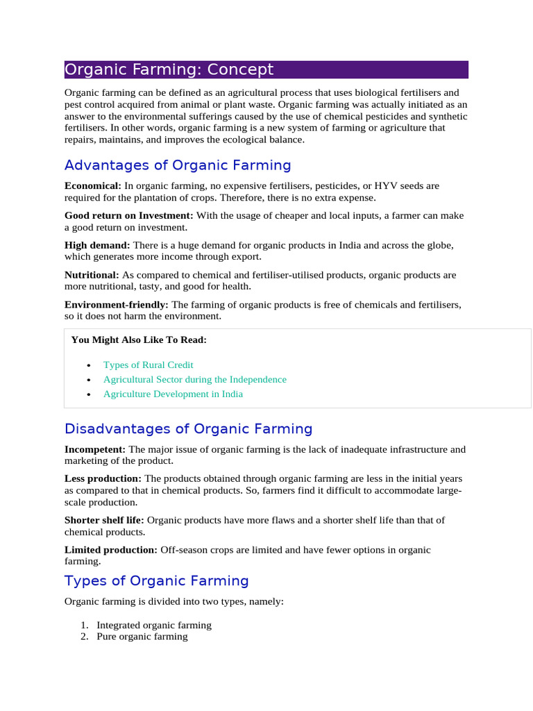 Organic Farming Notes | PDF | Crop Rotation | Organic Farming