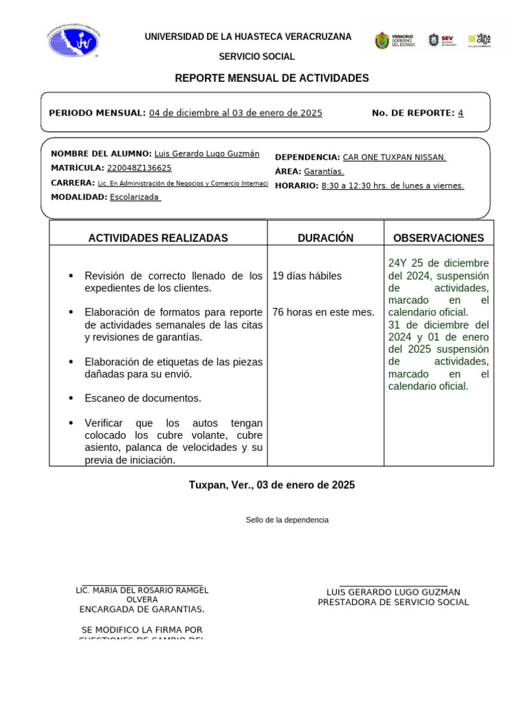 Reporte Mensual Dic - Ene - 4 | PDF