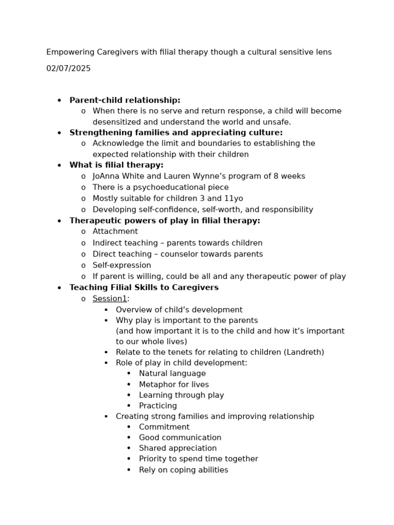 Filial Therapy Training 02-07-2025 | PDF | Behavioural Sciences ...