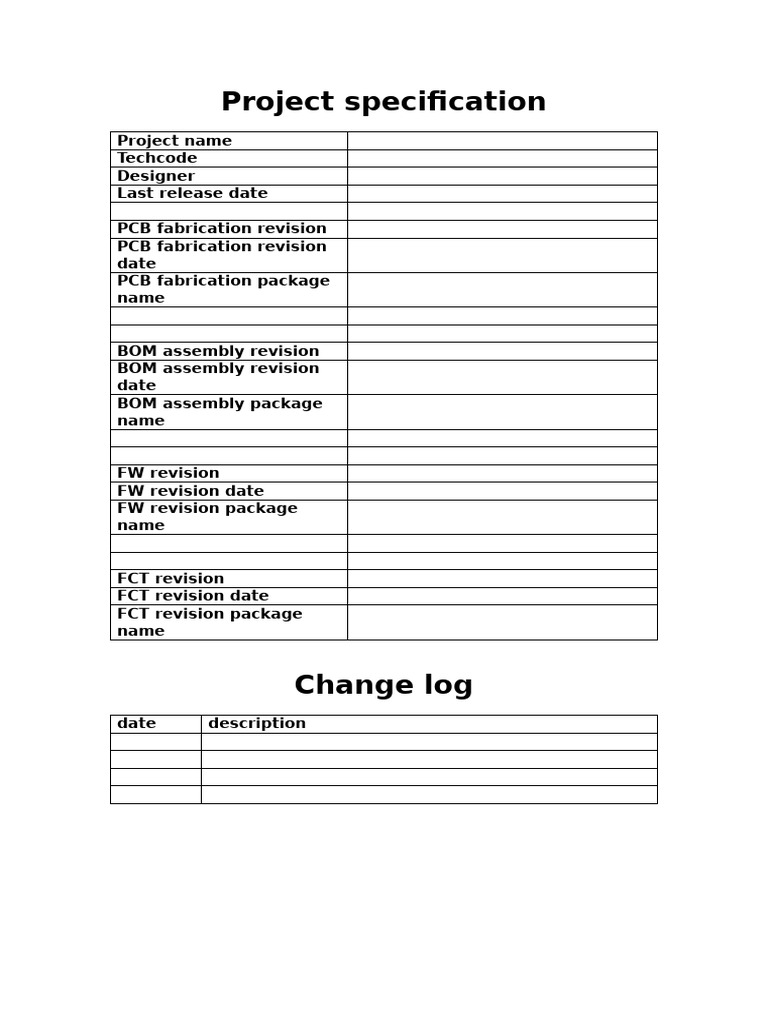 Project Specification - Template | PDF