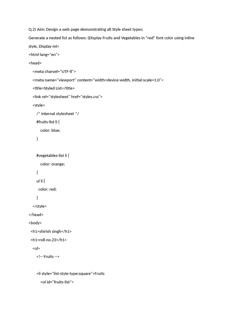 Web Page with CSS Style Demonstration | PDF