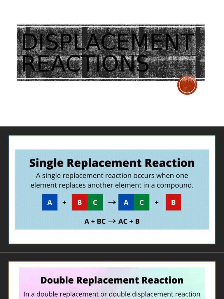 Chemistry: Displacement Reactions | PDF | Hydroxide | Chemical Reactions