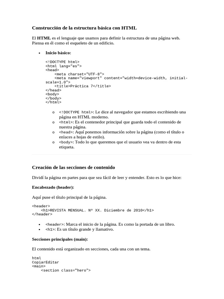 Estructura HTML y CSS para Páginas Web | PDF | HTML | Consorcio Mundial de la red