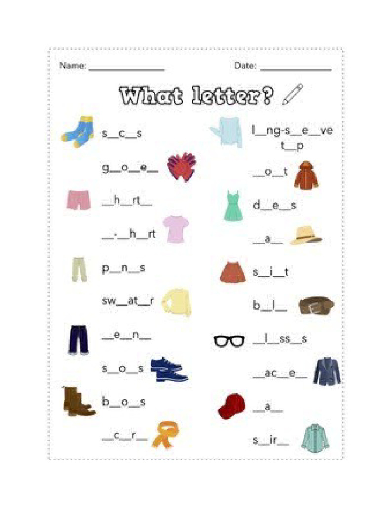 Clothes worksheet E2d | PDF