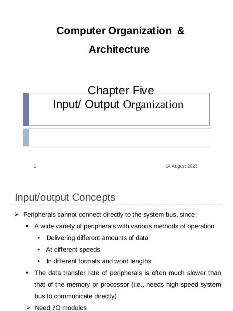 Chapter 5 | PDF | Input/Output | Central Processing Unit Chapter 5 | PDF | Input/Output | Central Processing Unit