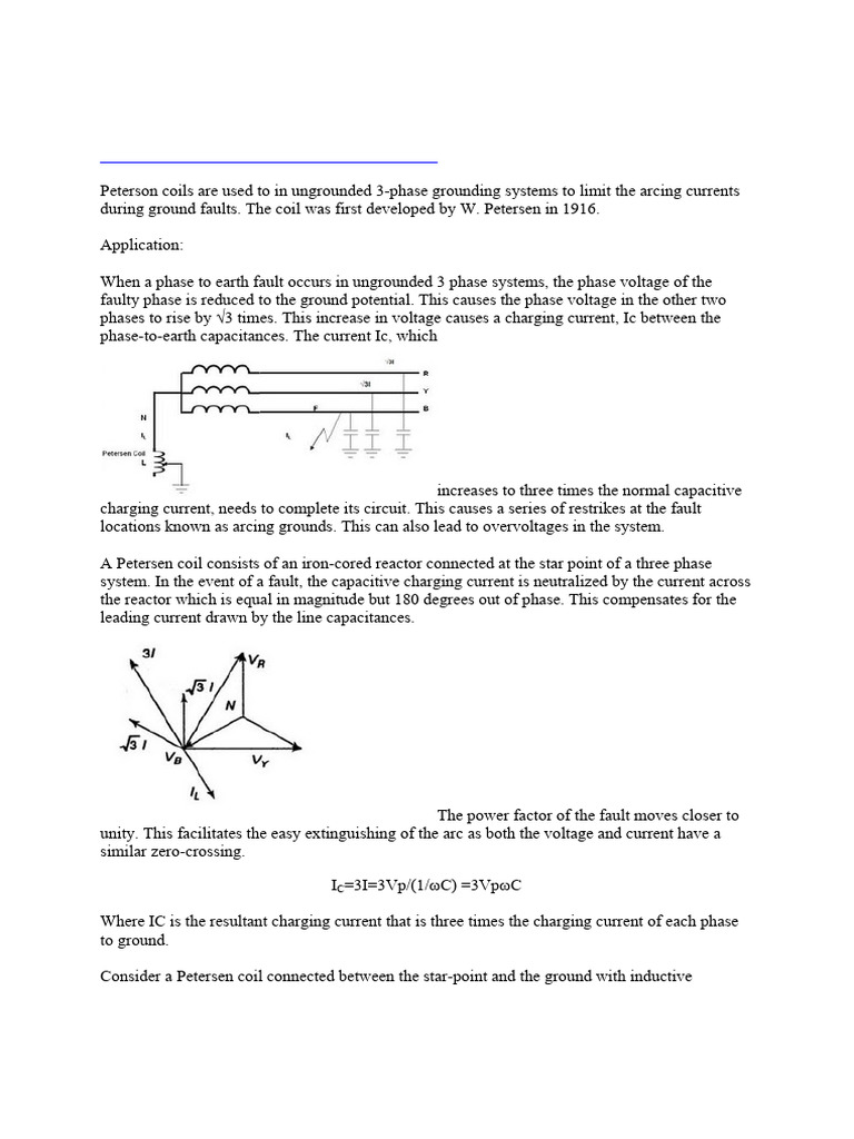Petersen Coils - Principle and Application | PDF