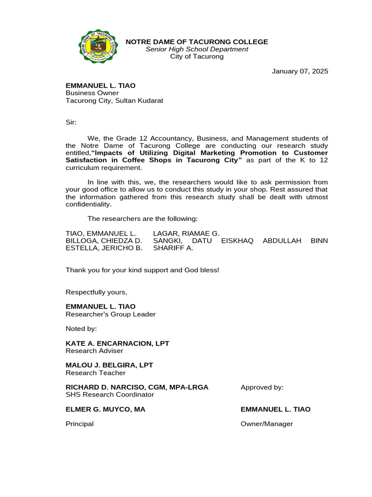 Letter To Conduct To Owners | PDF