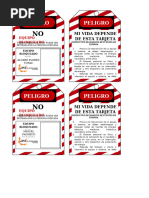 Formato Tarjeta de LOTO | PDF | Ingeniería mecánica | Ingenieria Eléctrica